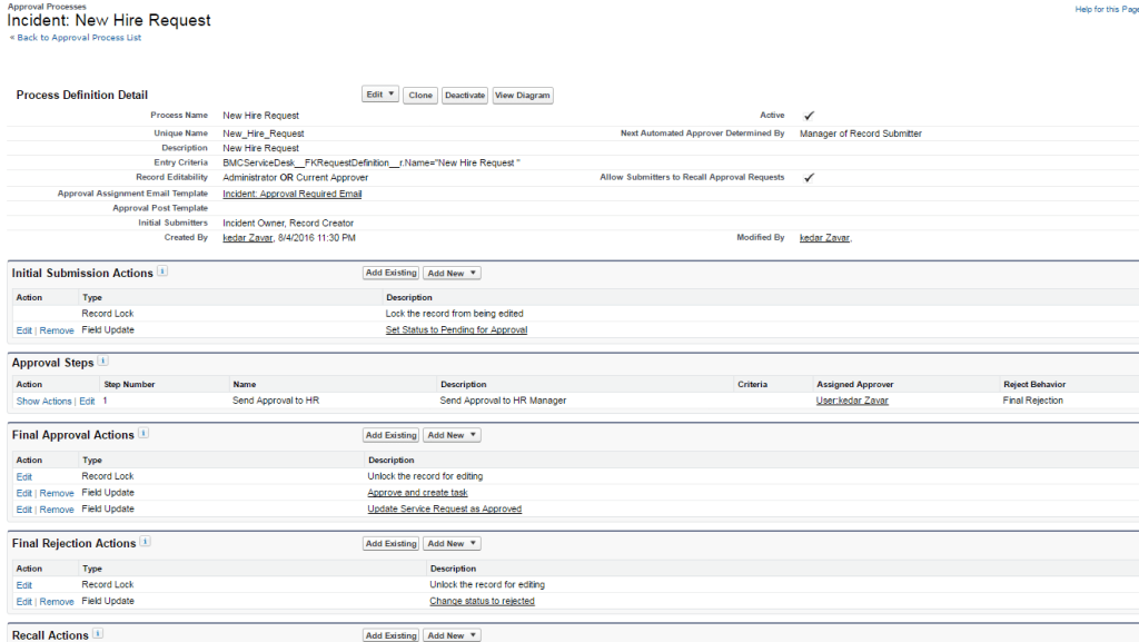 Service Request with Approvals – All About BMC Remedyforce